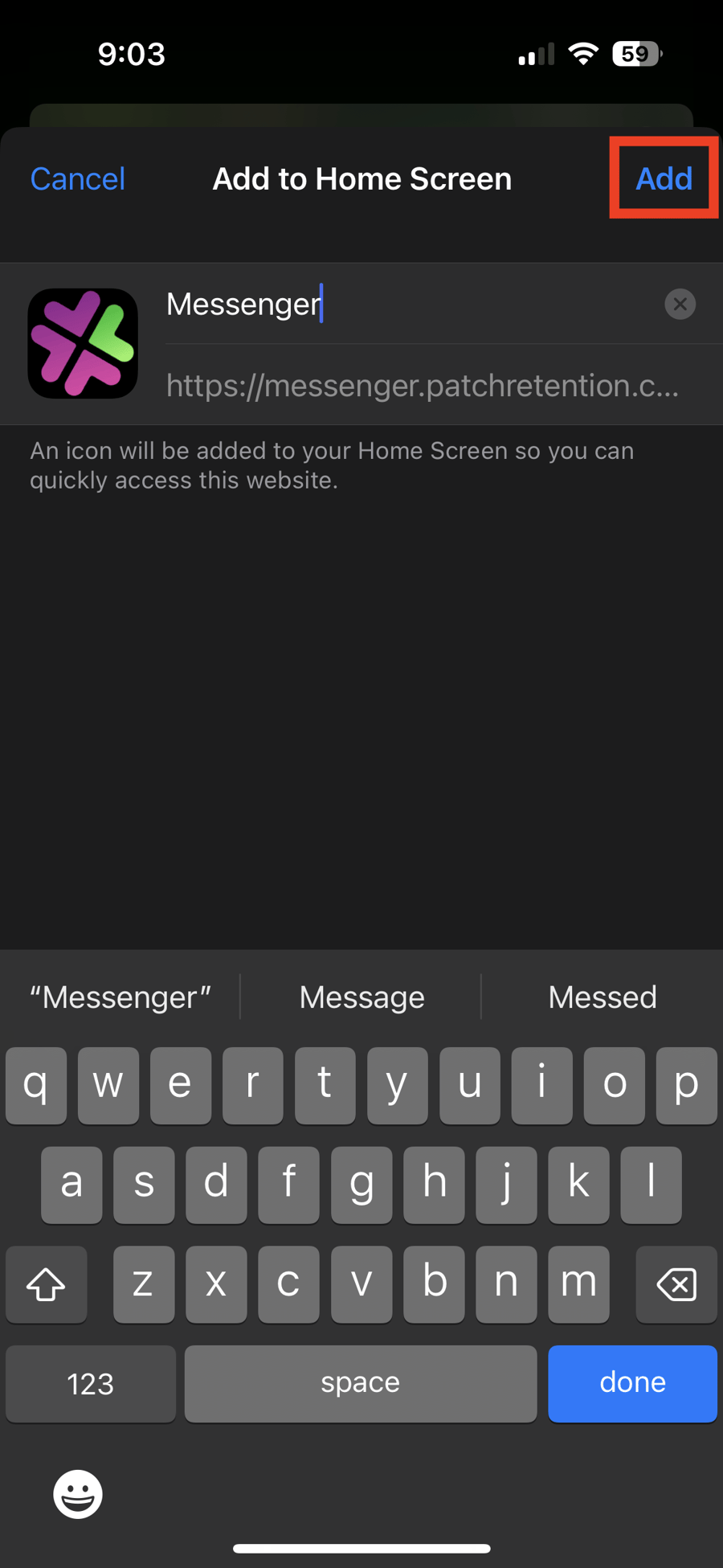 Installing Messenger on your iPhone device